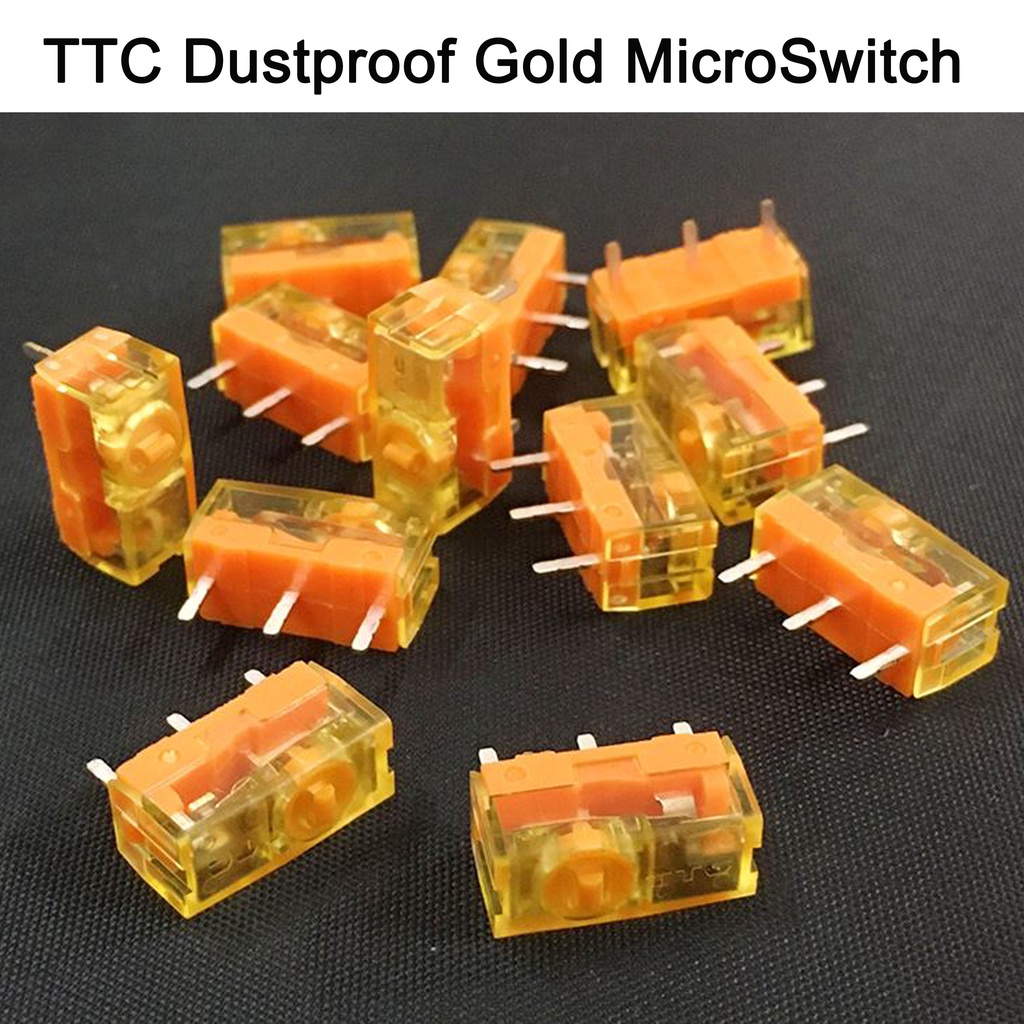 2pcs TTC Dustproof Gold Series Mouse Micro Switch 3 Pin Gold Contactor 30 60 80 Million Clicks ...