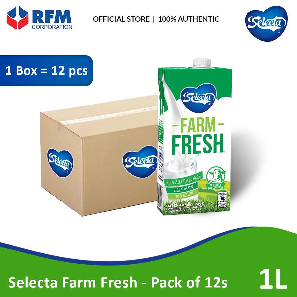Selecta Farm Fresh Milk 1 Liter - pack of 12s | Shopee Philippines