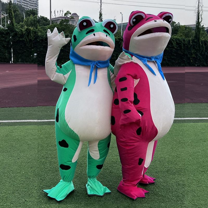 Kid&Adult Mascot Frog Cartoon Doll Costume Inflatable Adult Walking ...