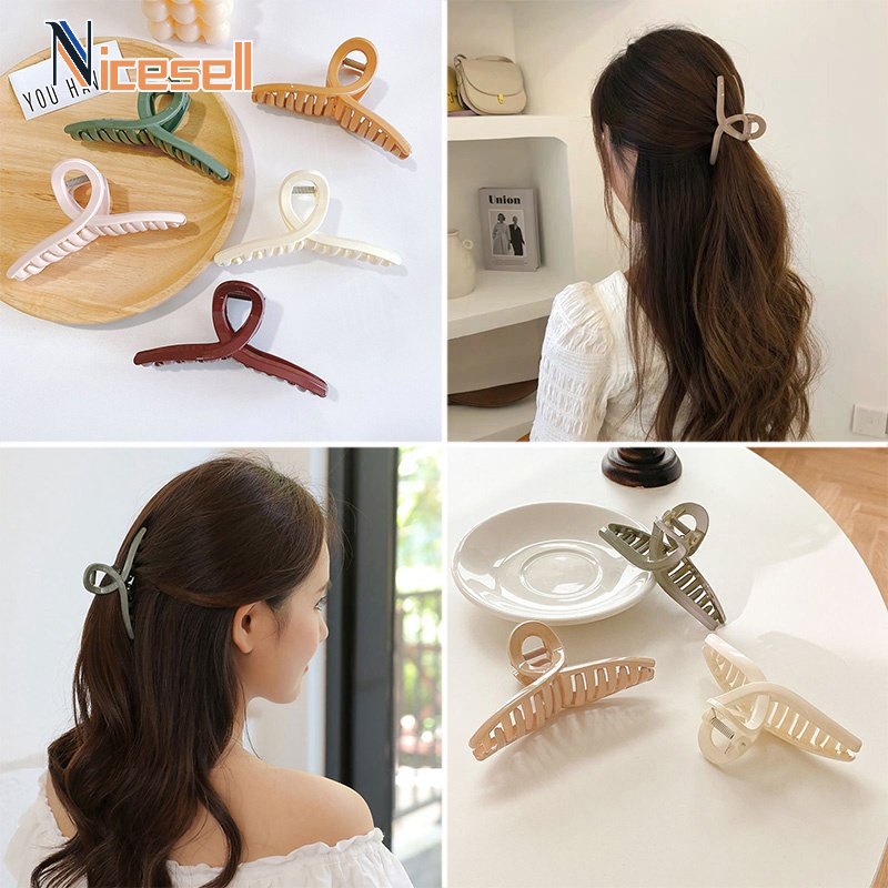 Simple Girls Hair Claw Shark Claw Ladies Headdress Hair Pins Solid ...