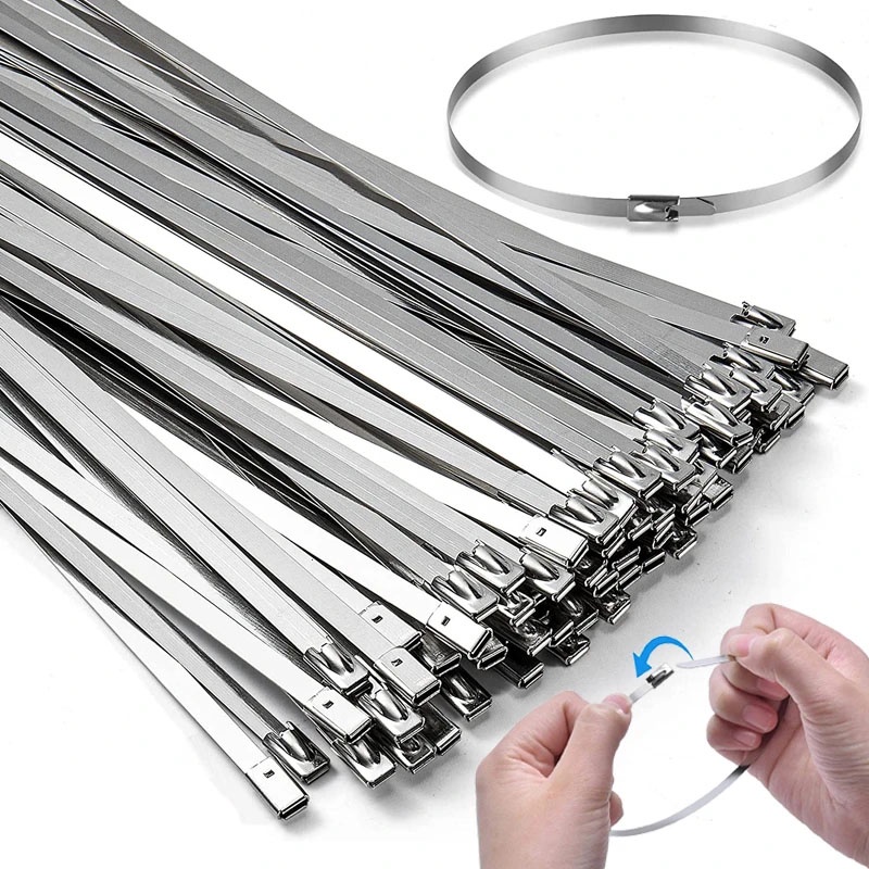 20Pcs Stainless Steel Cable Ties/Multi-Purpose Self-Locking Metal Cable ...