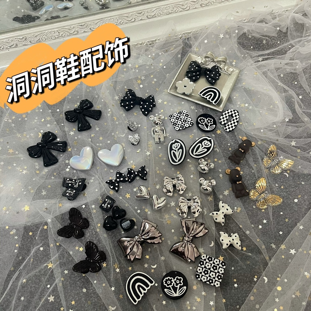 [black series]crocs jibbitz diy shoe accessorie ins Shoe Decoration ...
