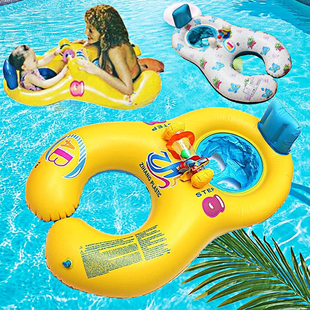 Children's swim ring Sunshade mother child circle with bell parent ...