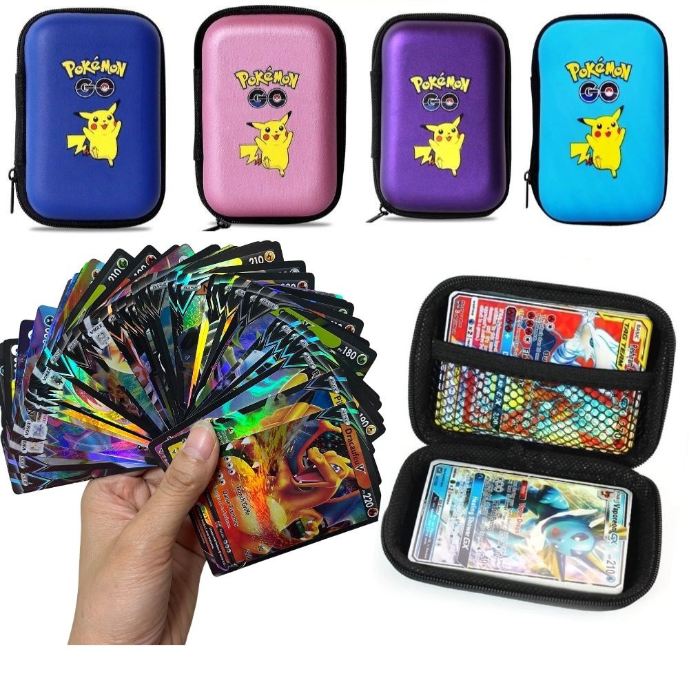 Pokemon Card Storage Bag Hold 50 Cards Pikachu Album Box kids Toy Case ...