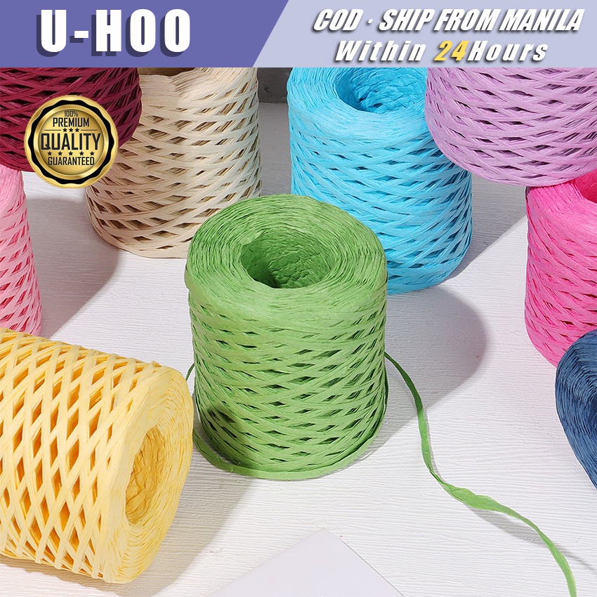 Multicolor 200M/Roll Paper Raffia Yarn For DIY Hand-knitted Packaging ...