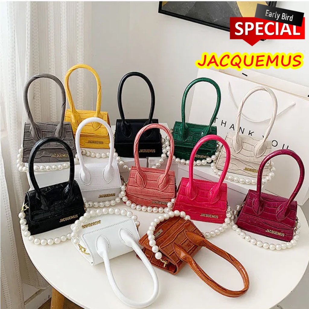[COD] JACQUEMUS Candy Color Stone Pattern Metal Letter Women Shoulder ...