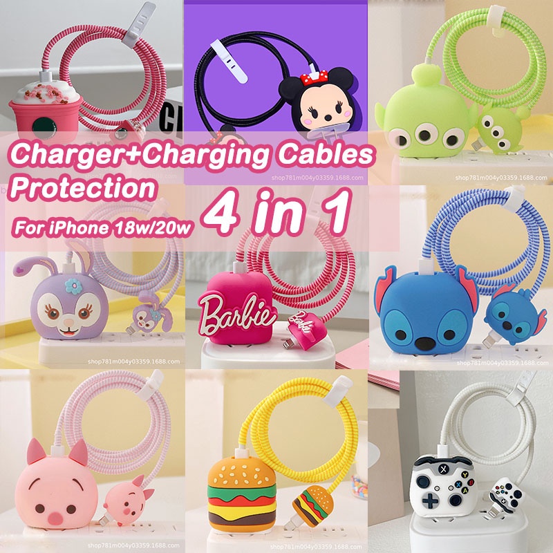 4 in 1 Cartoon Barbie Girl Phone Charger Case For Fast Charging ...