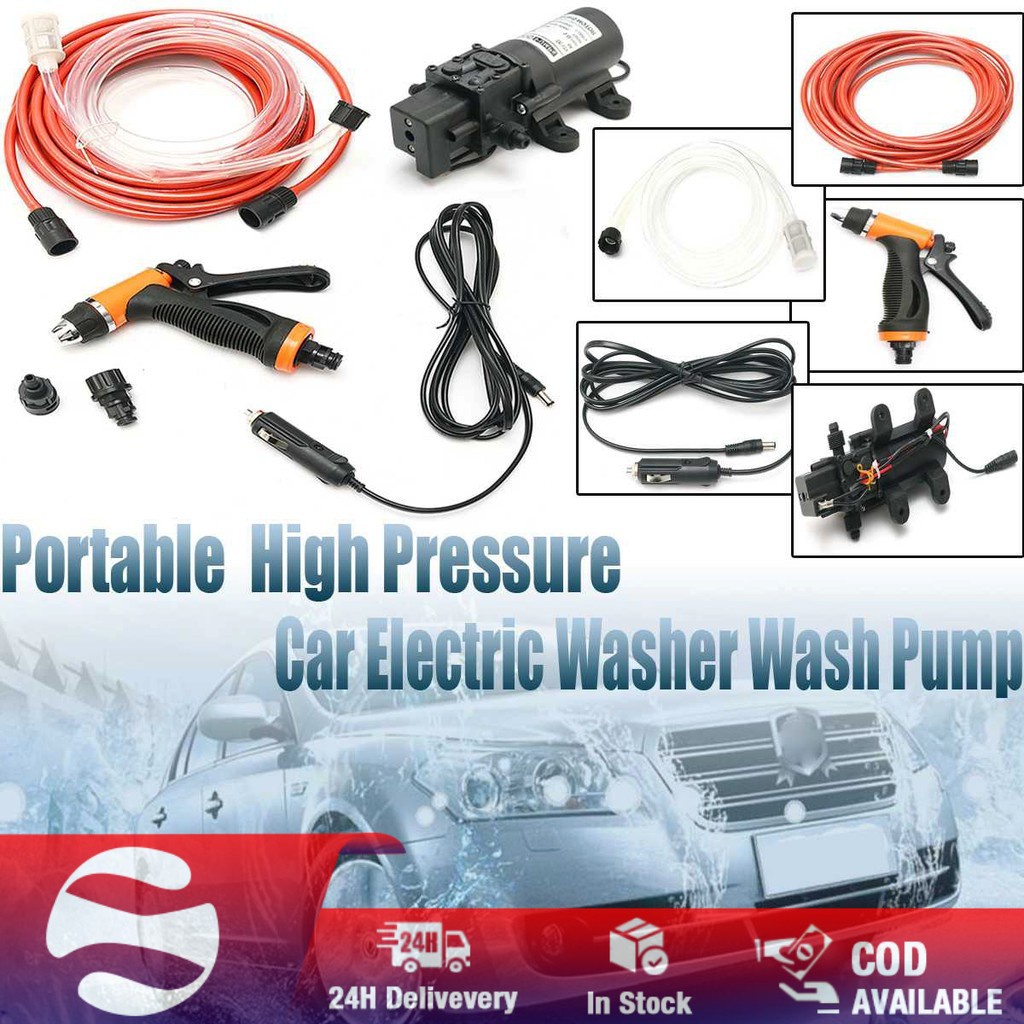 12V 72W 80PSI High Pressure Car Washer Electric Auto Wash Pump Set Tool ...
