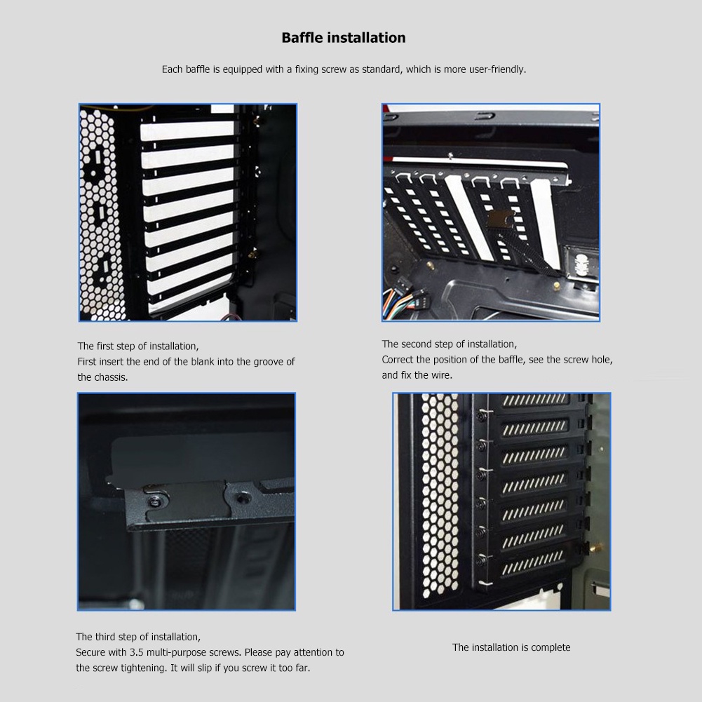 5PCS Aluminum Alloy PCI Baffle for Heat Dissipation Computer PC Case ...