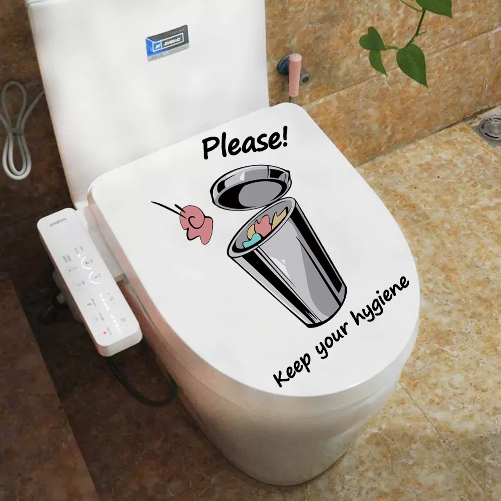 Mt-001 pvc Toilet Sticker Trash Can Tip Sticker Toilet Toilet ...