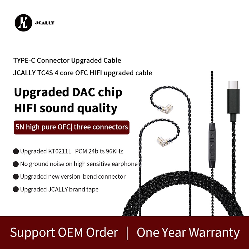 JCALLY TC4S Upgrade Cable 4 strands TYPEC 5N oxygen-free copper OFC ...
