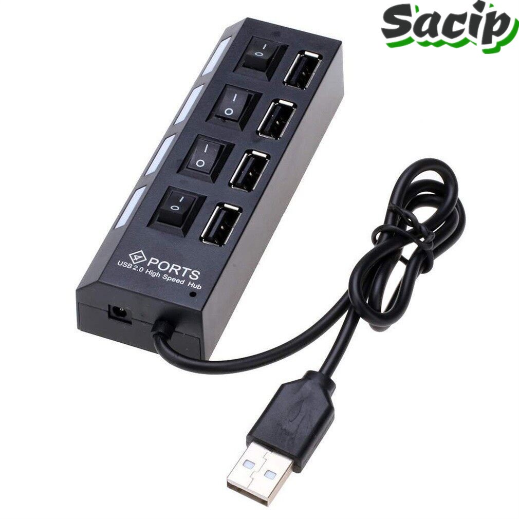 Sacip High Speed 4 Port USB 2.0 External Multi Expansion Hub with ...