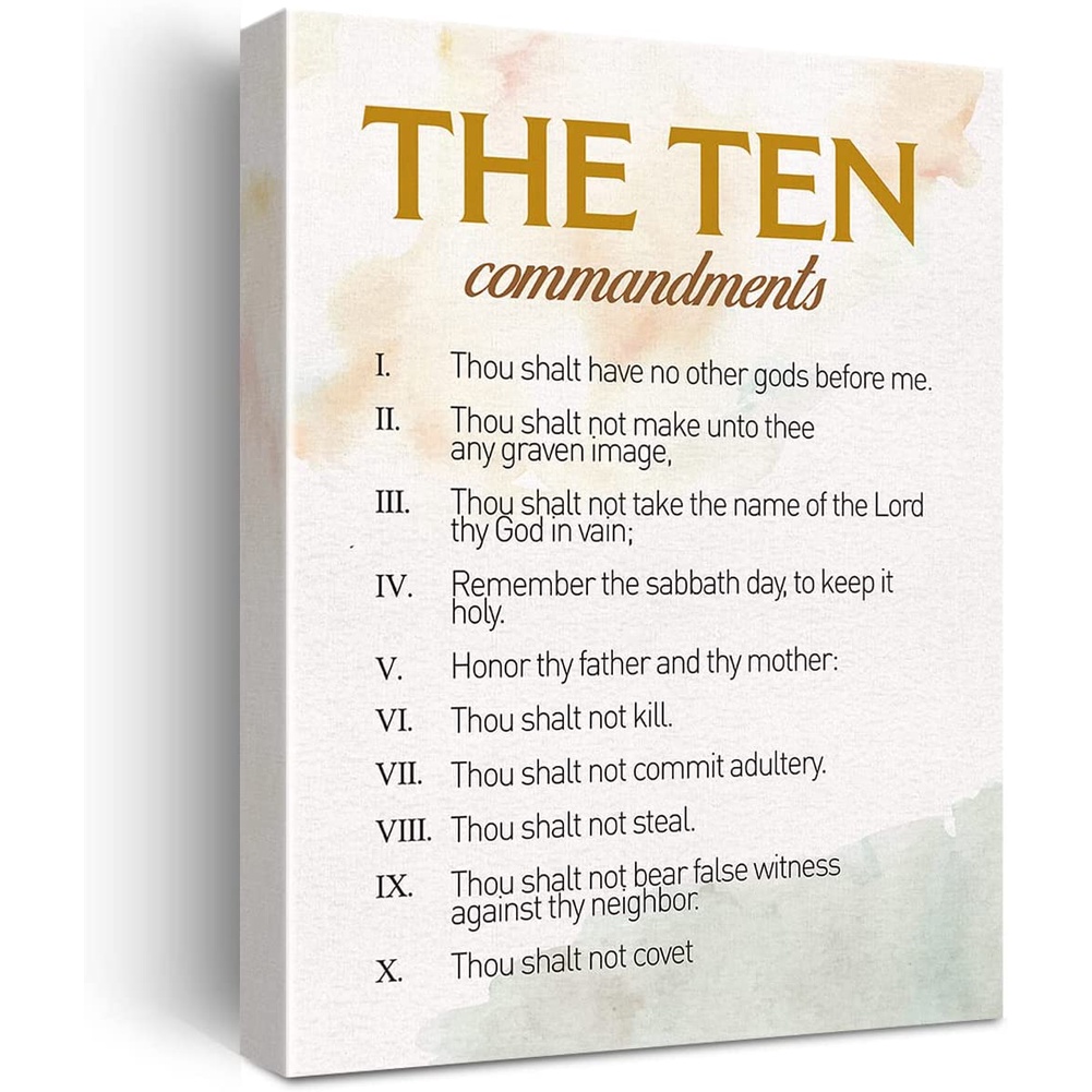 Inspirational 10 Commandments Print Ten Commandment Paintings Canvas ...