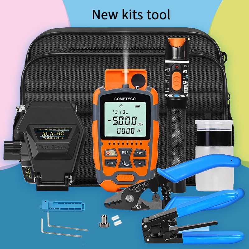 Fiber Optic Tool Kit with AUA-6C Fiber Cleaver -70~+10dBm AUA-M7 Mini ...