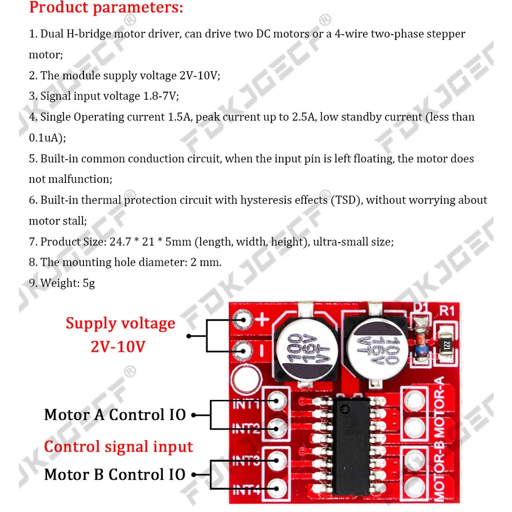 Mini L298N driver board module L298N stepper motor smart car robot ...