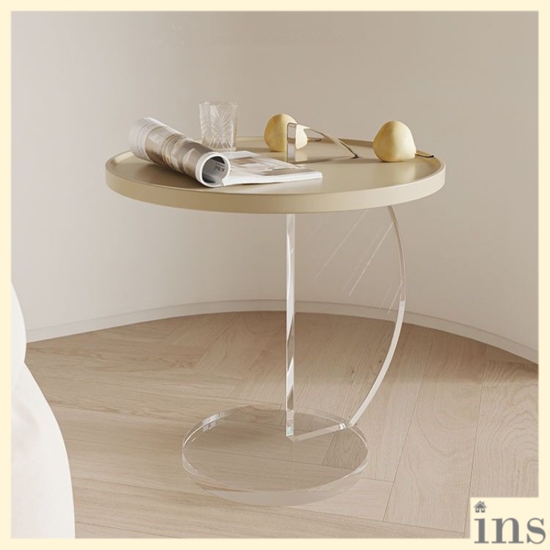 Ins Living Room Cream White Style Sofa Side Table Acrylic Transparent ...