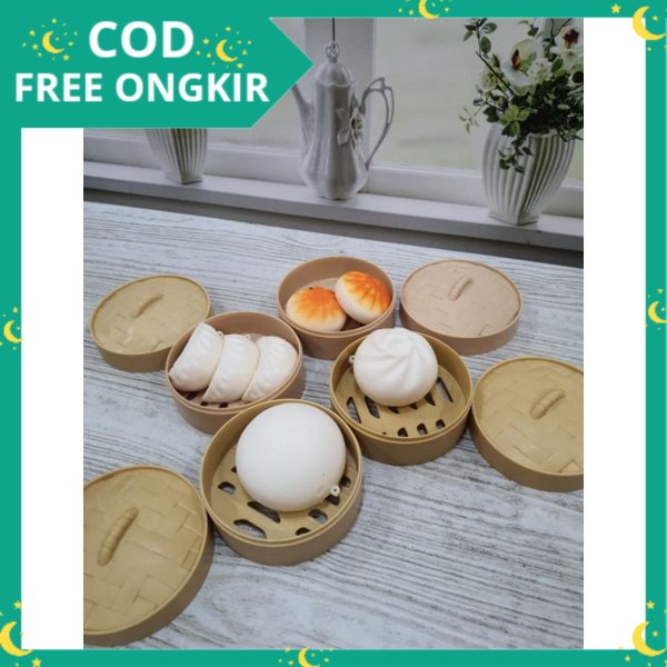 Bakpao DIMSUM SQUISHY steamer toy simulation fake prank slow rebound ...