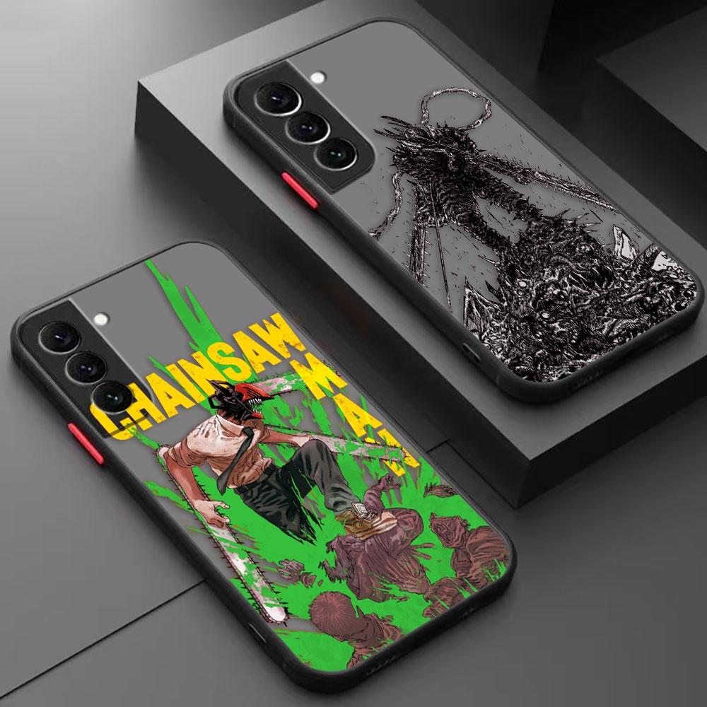 Cartoon Chainsaw Man Anime Matte Cell Phone Case For Samsung Galaxy S23 ...