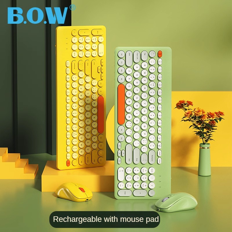 BOW laptop Rechargeable wireless keyboard and mouse set plug and play ...