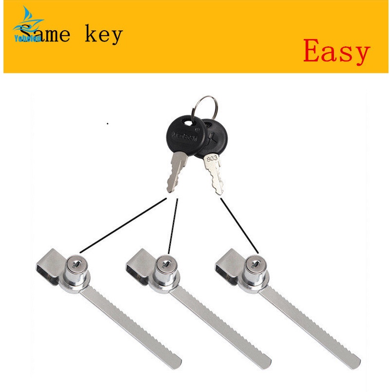5 Same Key Sliding Window Glass Cabinet Lock with Key for Mobile ...