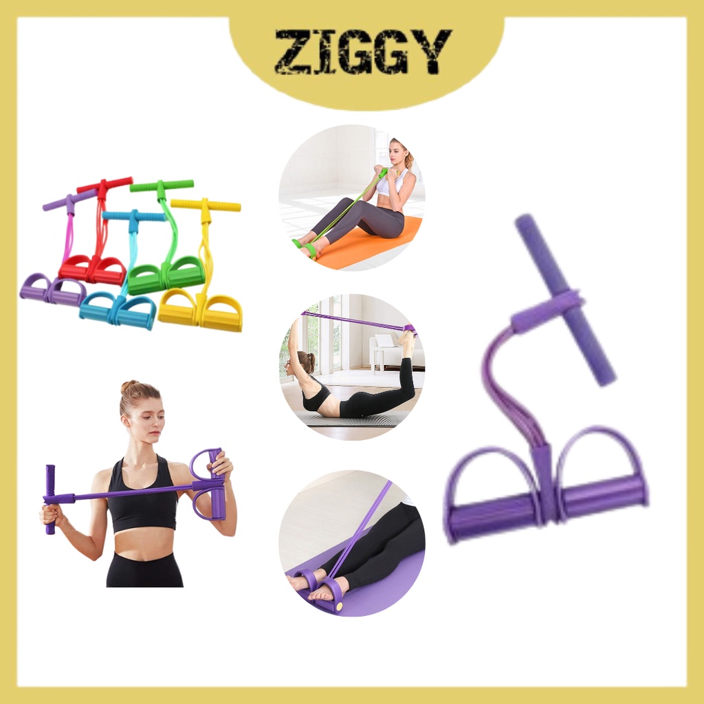 Multifunctional 4 Tubes Latex Foot Elastic Pull Rope expander muscle ...