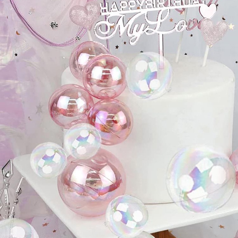 4pcs color transparent ball cake ball Cupcake cake inserted into ...