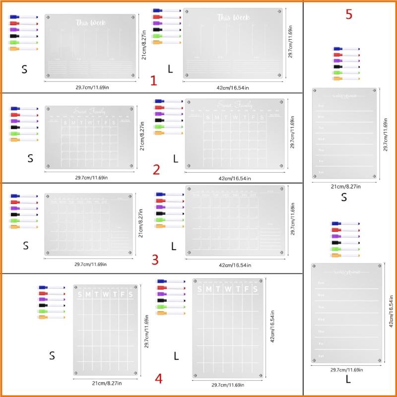 RUNUN Magnetic Whiteboard Weekly Planner for Fridge Acrylic Calendar ...