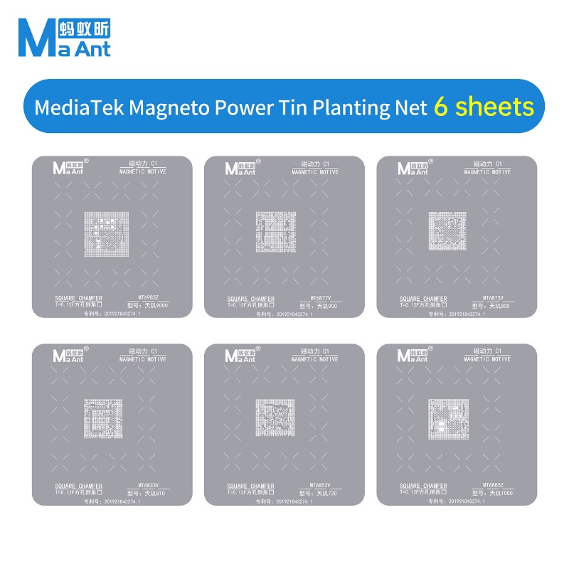 MaAnt C1 Magnetic Power CPU BGA Reballing Stencil Steel Mesh For iPhone ...