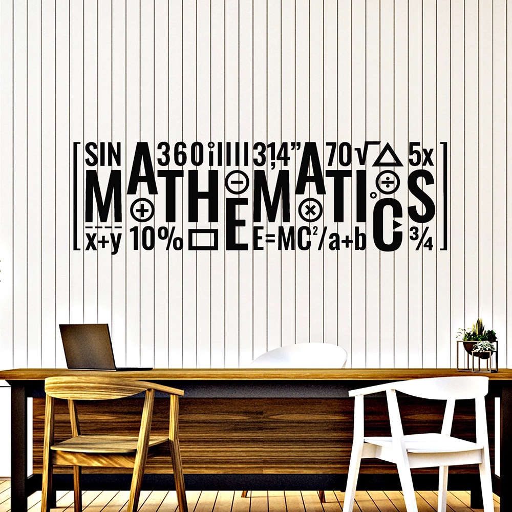School Student Math Words Vinyl Wall Decal Mathematics Classroom Wall ...