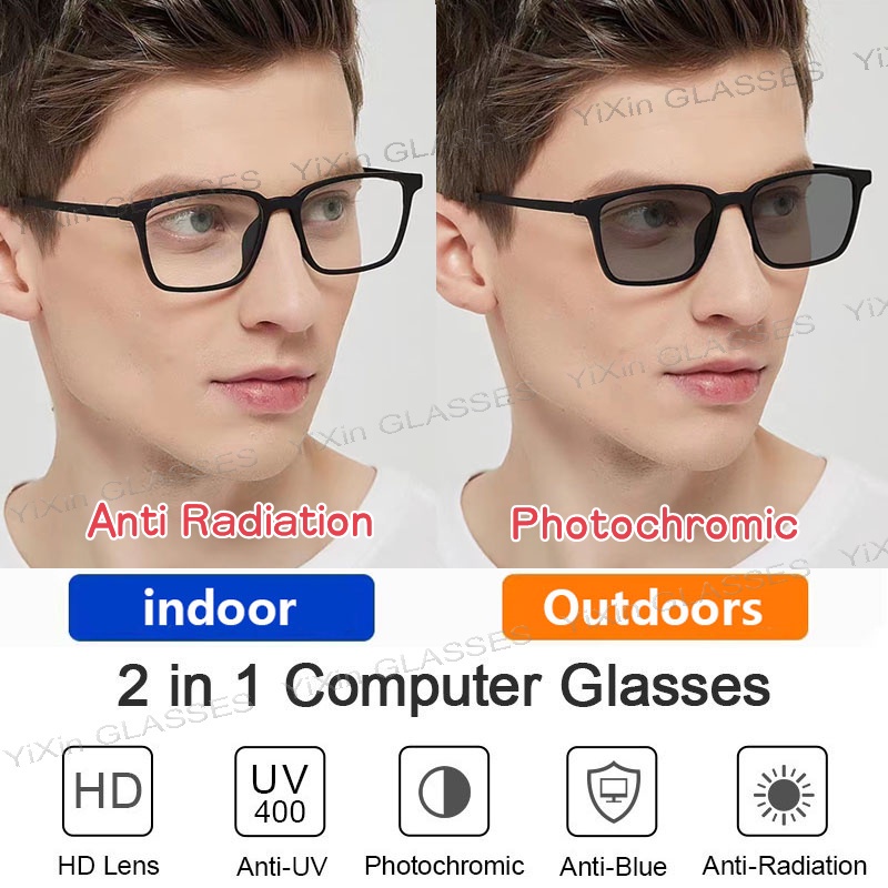 Photochromic Anti Radiation Eye Glasses For Women Men Anti Rad Sun