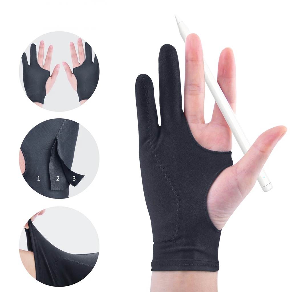 1 PC Palm Rejection Painting Gloves Flexible 2-Finger Universal Stylus ...