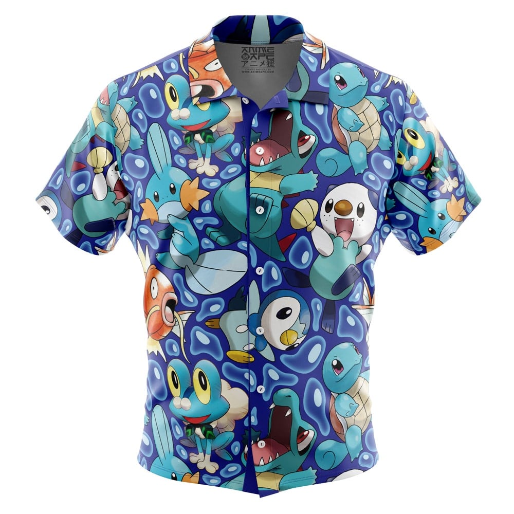 Water Type Starters Pokemon Button Up Hawaiian Shirt | Shopee Philippines
