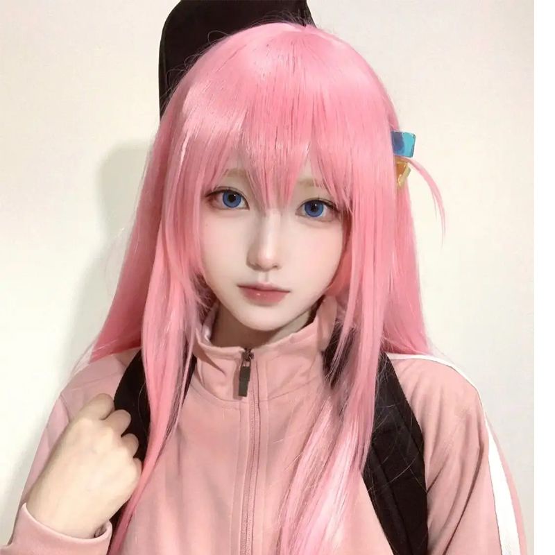 Anime Bocchi The Rock！Gotō Hitori Cosplay Simulation Scalp Long ...