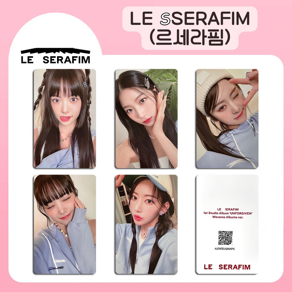 5pcs/set LE SSERAFIM Album UNFORGIVEN Photocards Lomo Cards Lesserafim ...