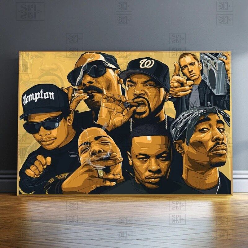 Abstract Canvas Paintings Rapper Stars Pac Tupac West Coast Music Wall ...