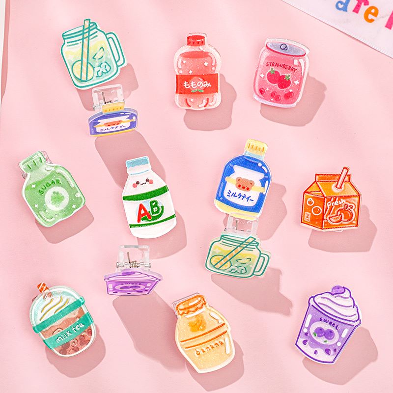 Cartoon beverage bottle note clip ins acrylic test paper note clip ...