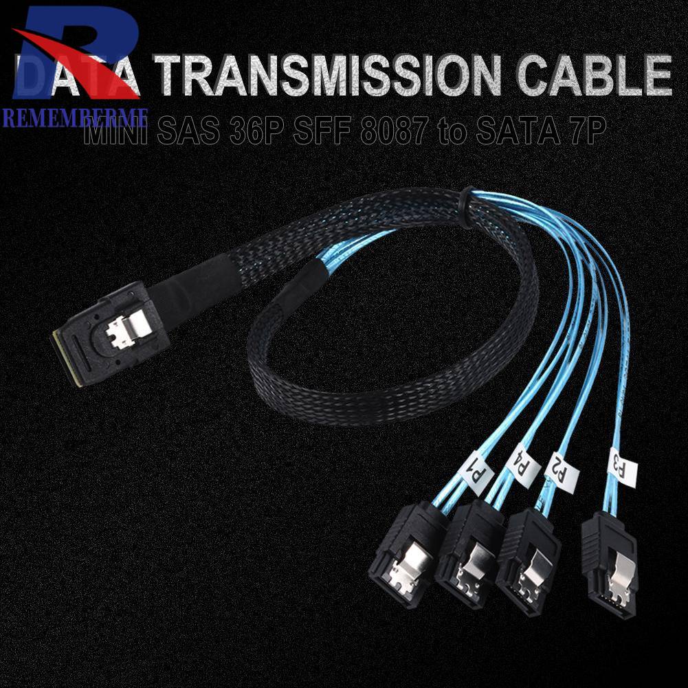 Cabledeconn G0101 0.5m MINI SAS Cable 36P SFF 8087 to 4 SATA 7P ...