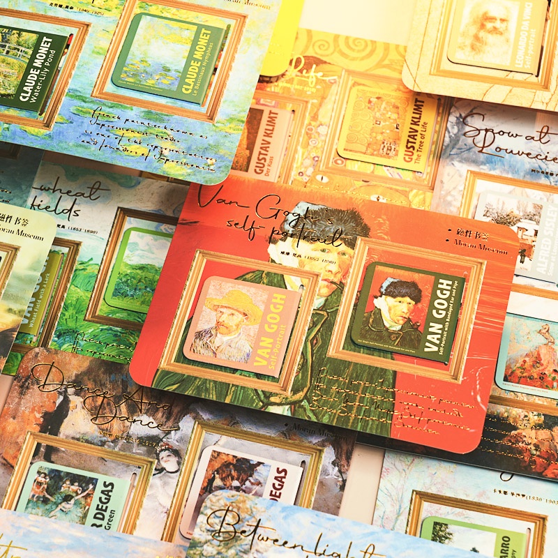 World Famous Paintings Square Magnetic Bookmarks 2Pcs-Pack Creative ...