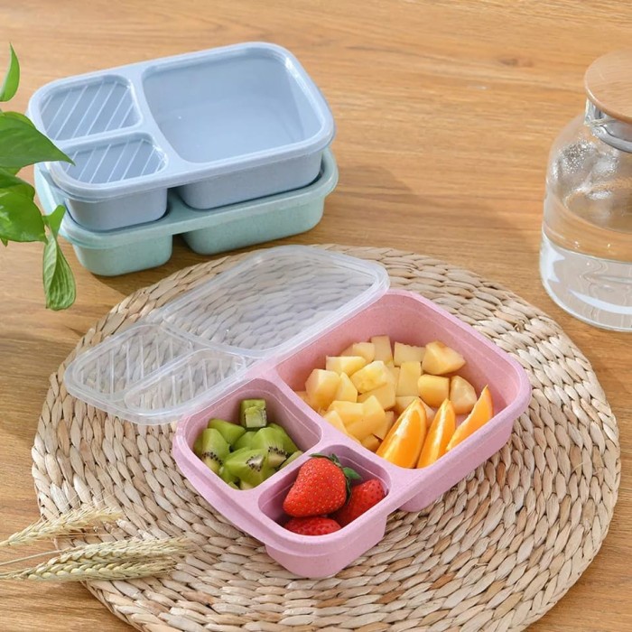 Korean Microwavable Plastic Lunch Box Bento Food Container | Shopee ...