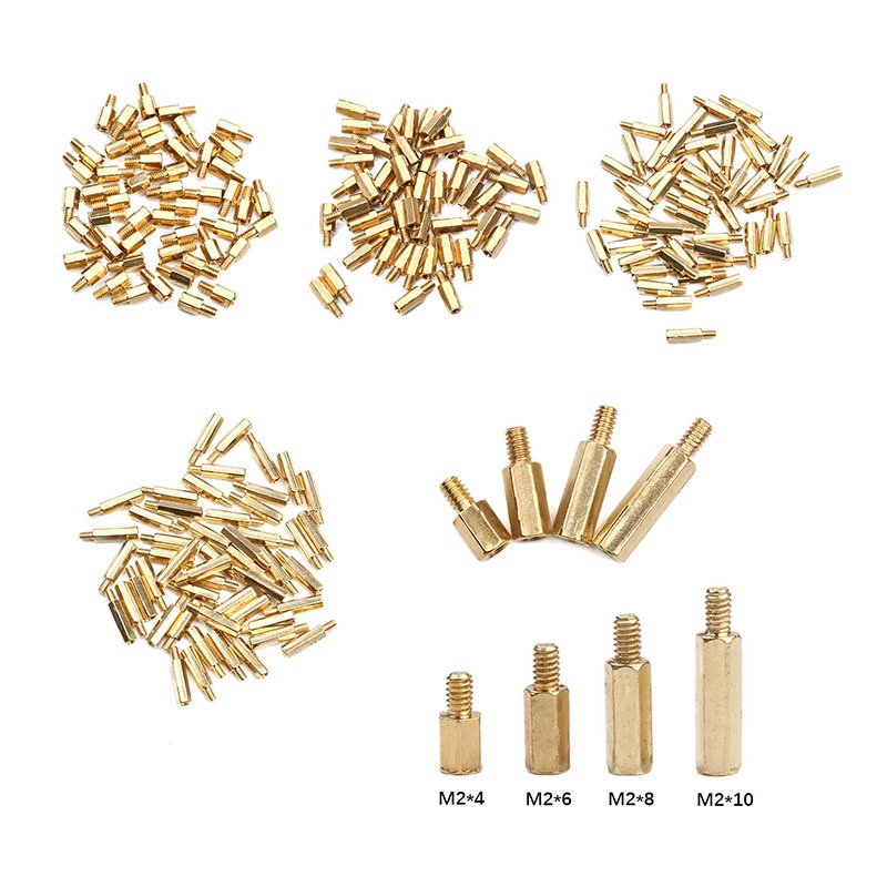 50Pcs M2*4/6/8/10mm+3mm Home Hardware Repair Hex head Brass Spacing ...
