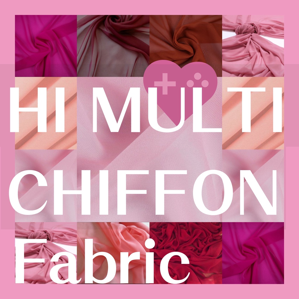HI MULTI CHIFFON CLOTH FABRIC PER YARD 35/35.5 INCHES PER YARD 58/60 ...