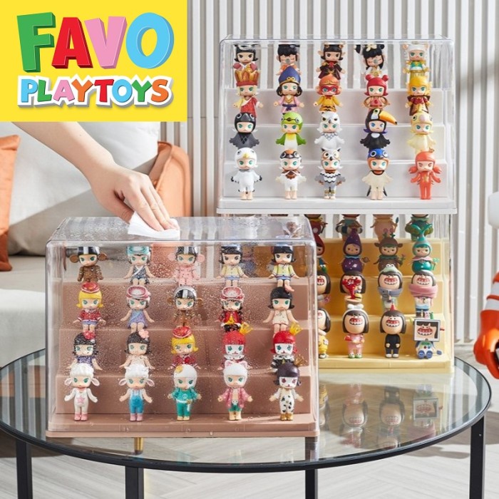 Clear Acrylic Display Blind Box Storage Stand Case With 4 Ladder ...