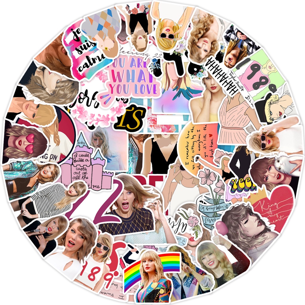 50PCS European Beauty Singer Taylor Swift Waterproof Graffiti Stickers ...