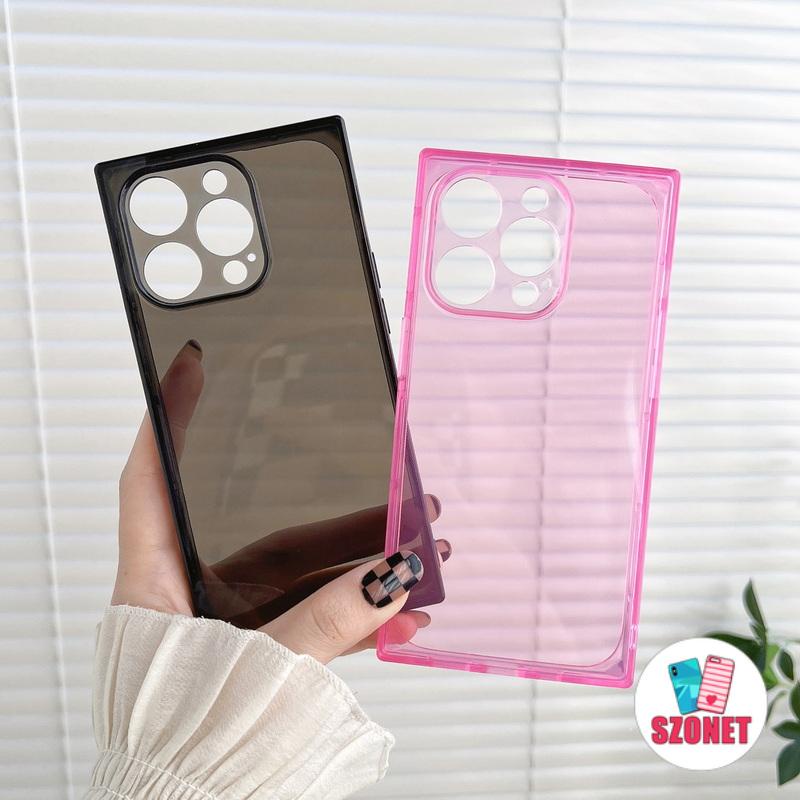 Simple Fluorescent Color Straight Square Edge Transparent Soft ...