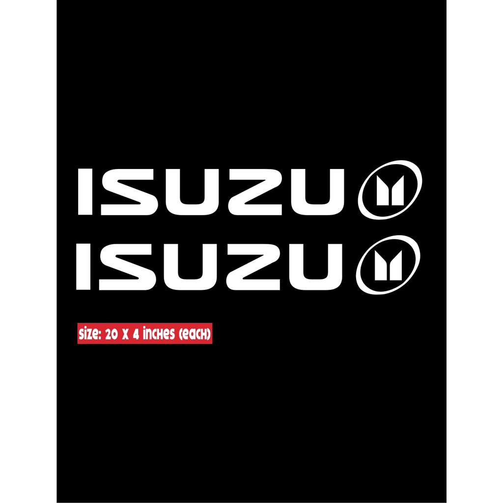 x2 Cut Out Vinyl Sticker Isuzu with Logo | Shopee Philippines