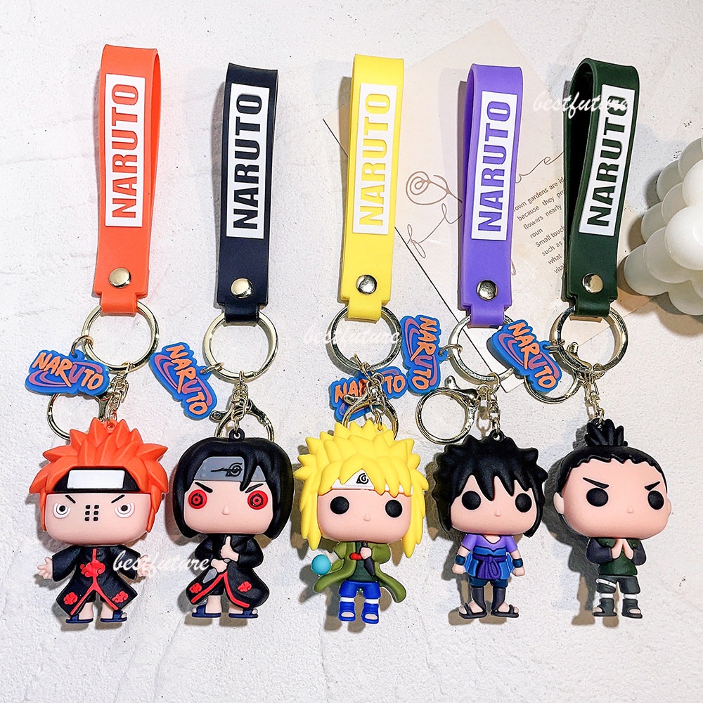 Keychain Naruto Cartoon Keyring Naruto Kakashi Sasuke Uchiha Nara ...