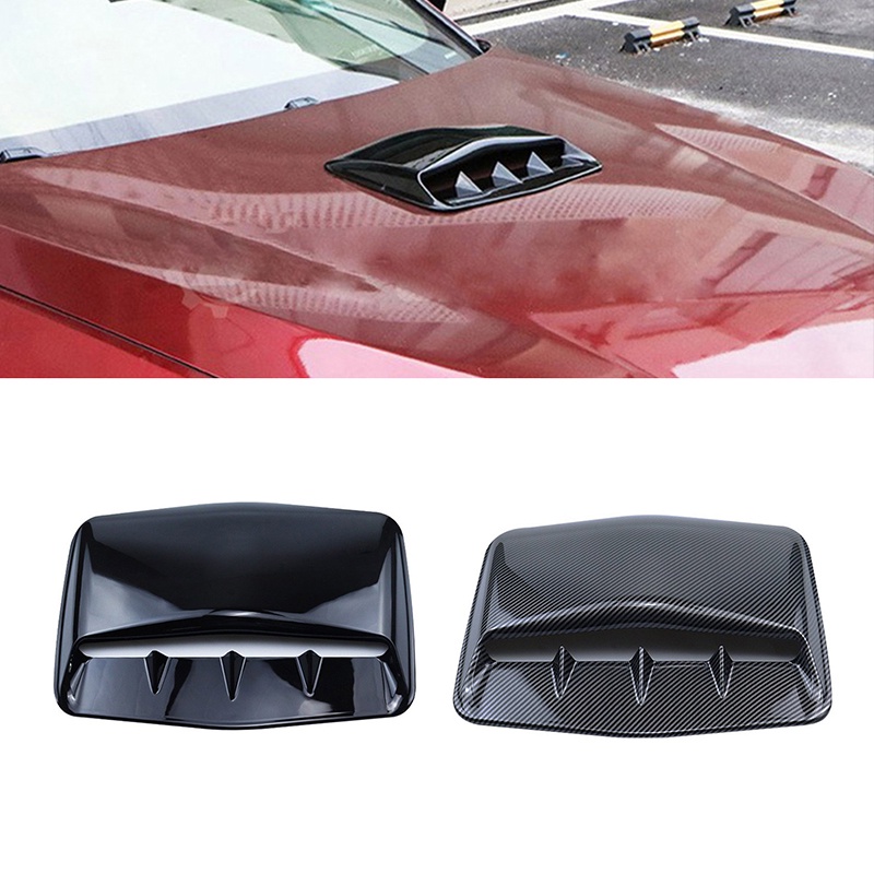 POSSBAY Black/Carbon Fiber Look Car Air Flow Bonnet Vent Intake Hood ...