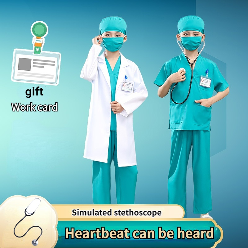 Doctor Costume for Kids Boys Girls Surgeon Role Play Uniform ...