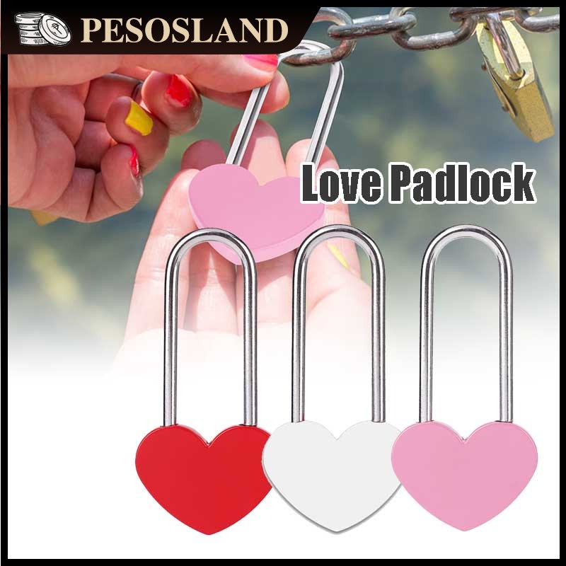 Metal Love Padlock Heart Shape Padlock For Couples Travel Souvenirs ...