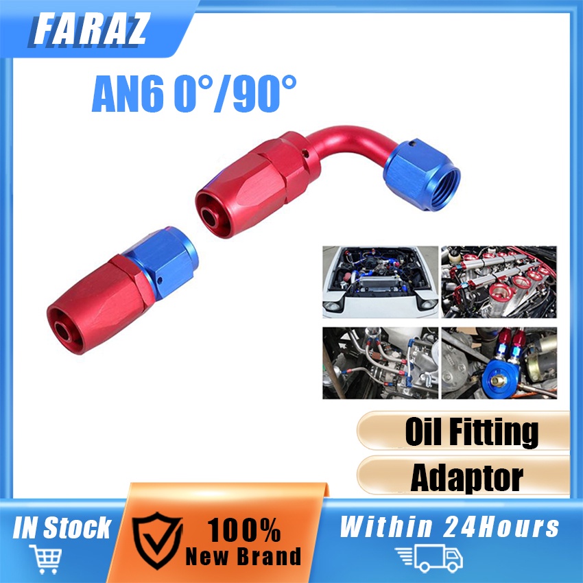 0/90 Degree AN6 Racing Oil Hose End Swivel Male Female Adapter ...